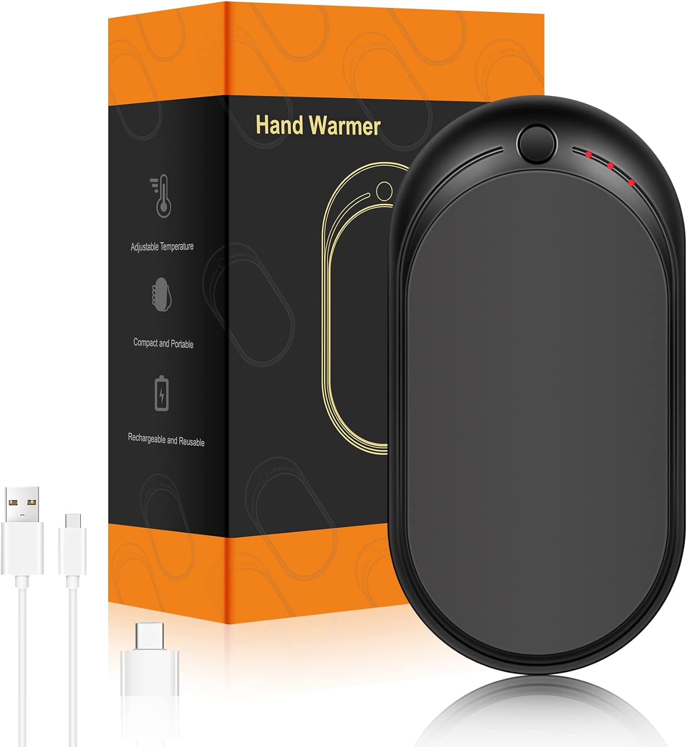 Hand Warmers Rechargeable USB Reusable 1 Pack, 5200mAh Portable ...