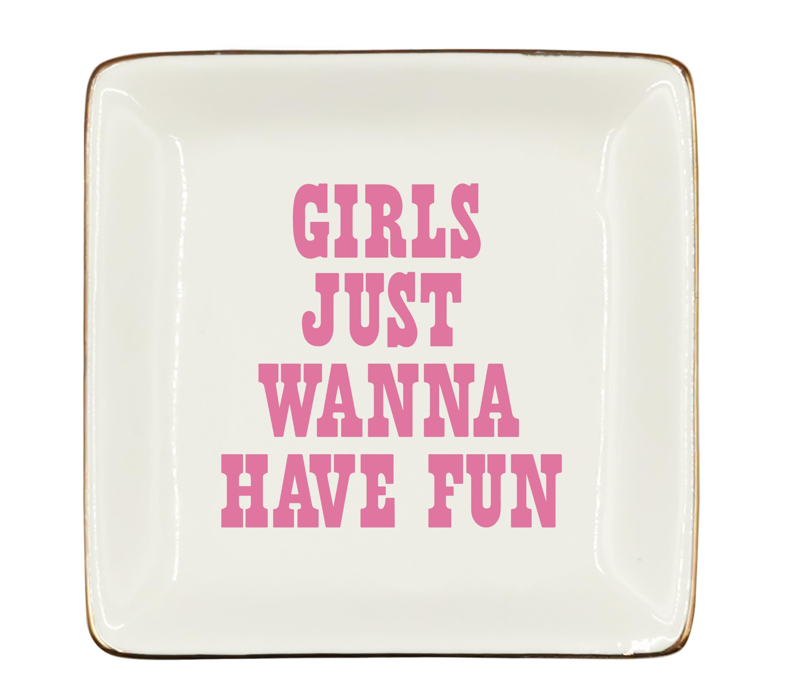 Amazon.com: WODMIS Pink Ceramic Jewelry Storage Tray, Preppy Western ...