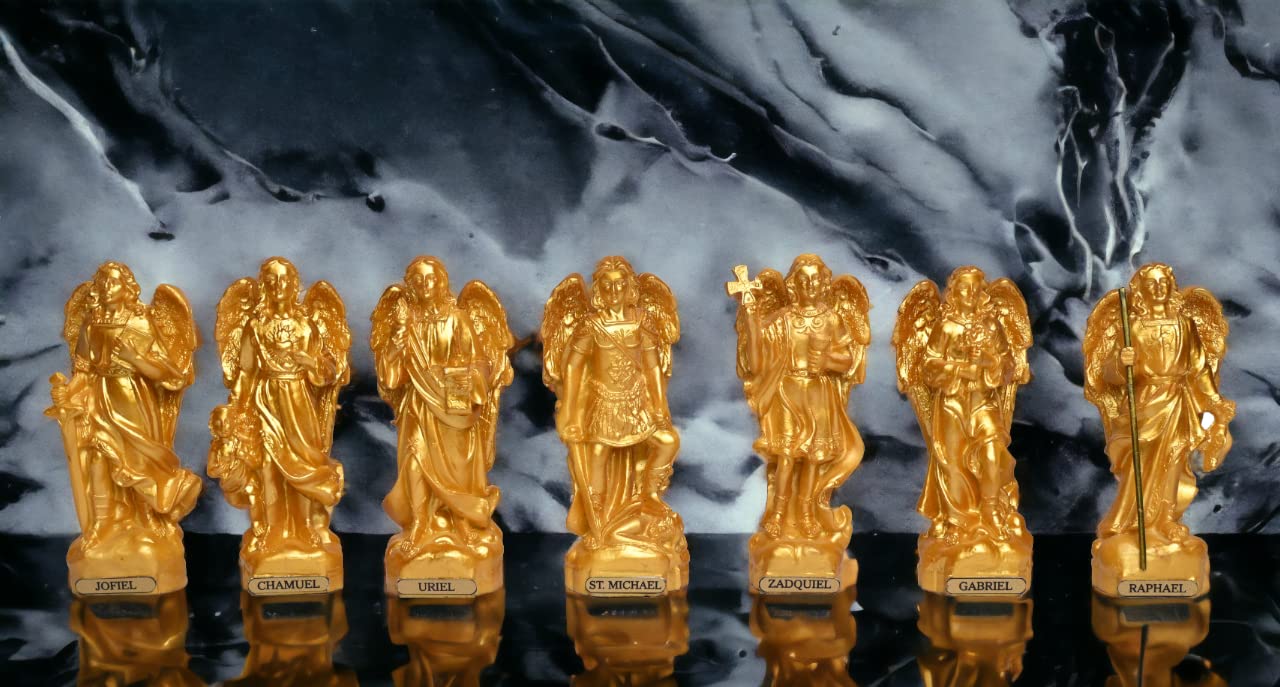 Buy KariGhar Polyresin Seven Archangels Idol Statues Angel Figures Chakra Angels - Reiki Healing ...