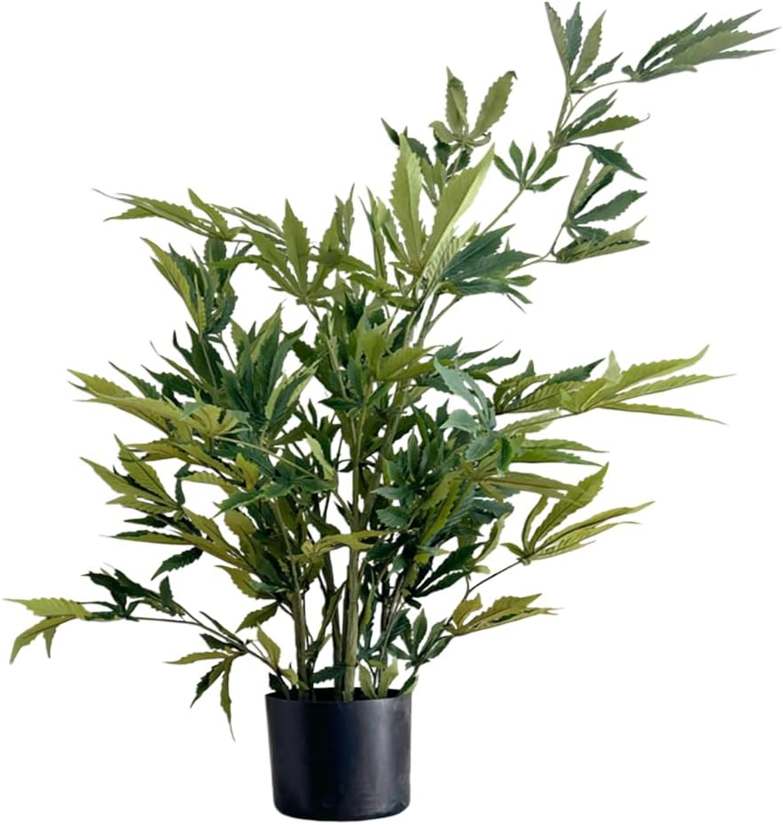 Amazon｜FeyFey フェイクグリーン 大麻 マリファナ CBD 造花 観葉植物 インテリア フェイク 人工観葉植物 観葉樹 光触媒 ...