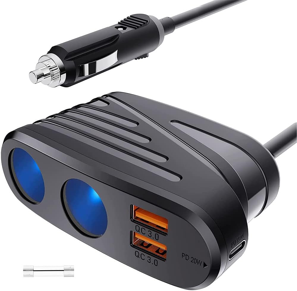 STHIRA® Car Charger, 120W Car Cigarette Lighter Splitter with Dual QC3 ...