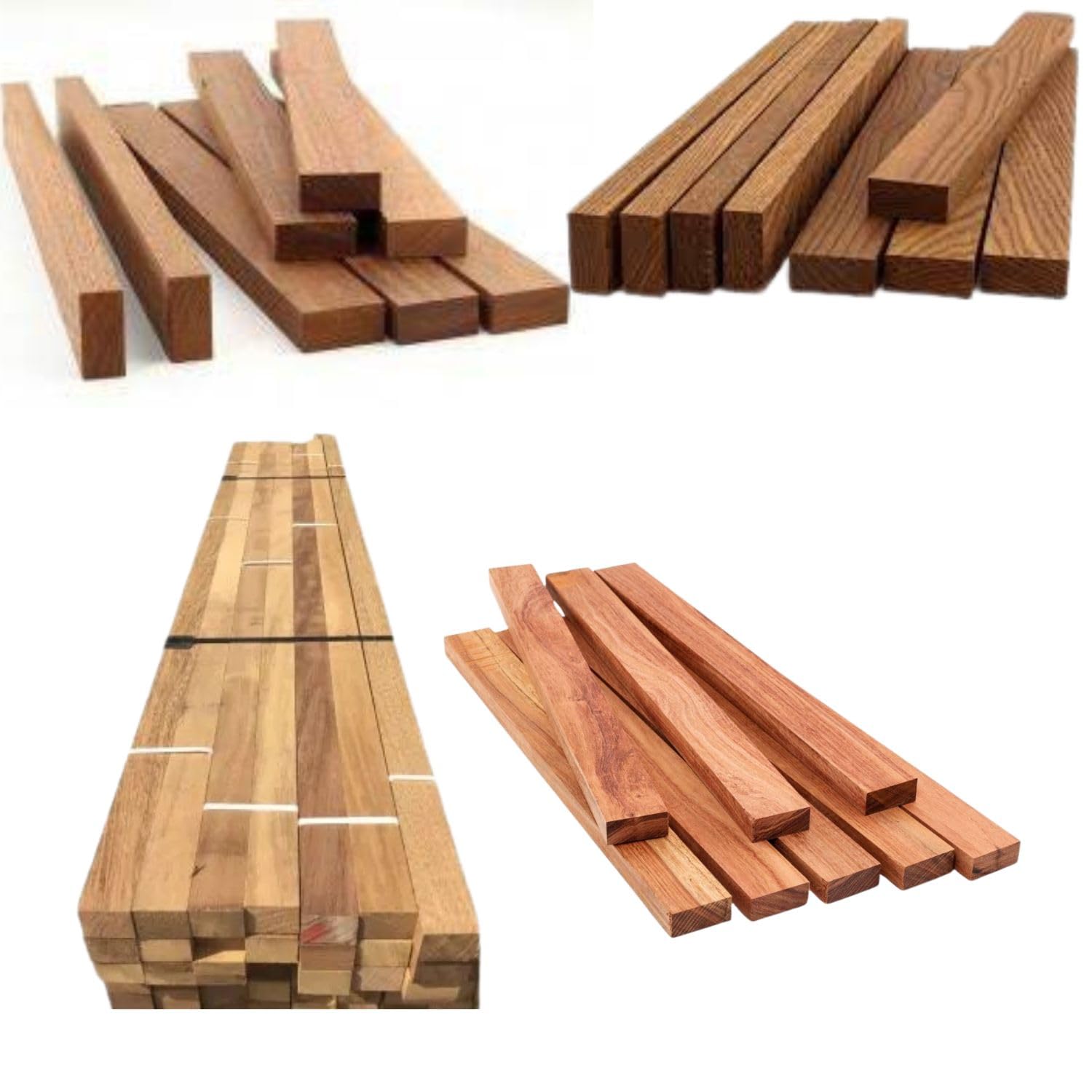 SNOOGG Teak Hard Wooden Craft Sticks Lumber Size 405X15X10 mm 15 Pieces ...