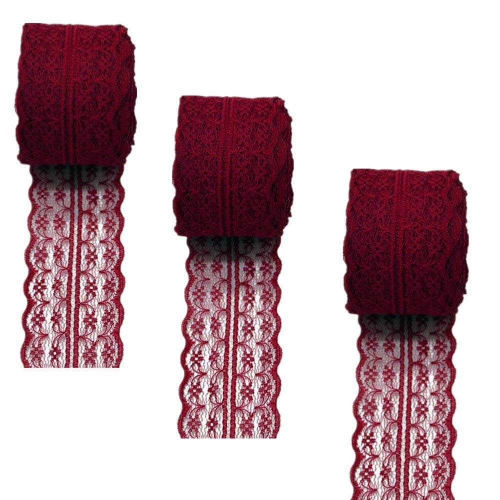 Snapklik.com : 3 Rolls 10 Yards Floral Lace Ribbon Lace Trim Webbing ...