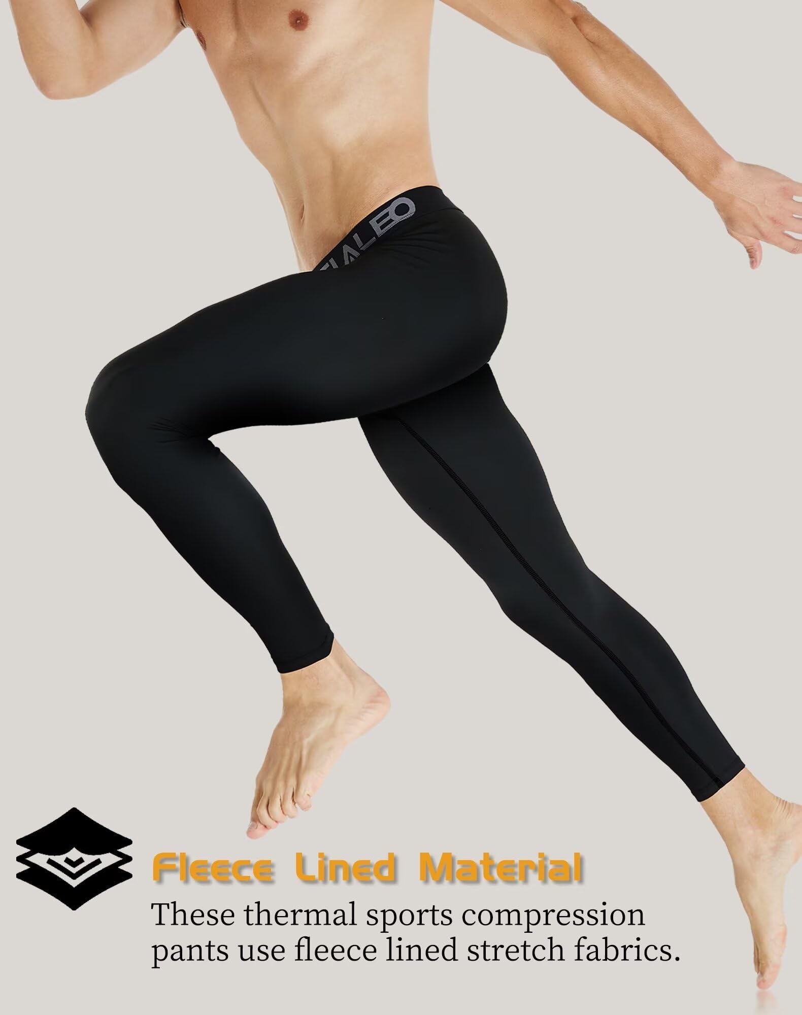 Snapklik.com : 5 Pack Mens Thermal Compression Pants Fleece Lined ...