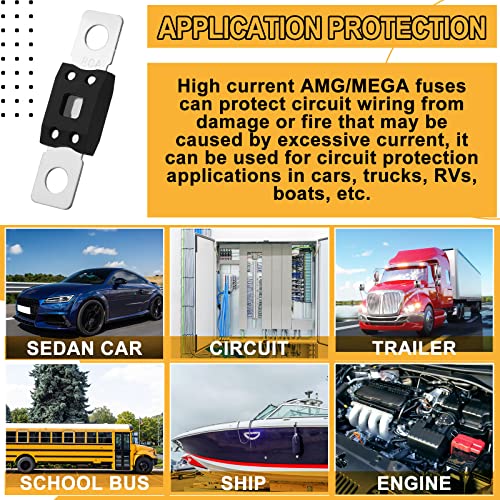 Snapklik.com : 5 Pack MEGA/AMG Fuse, Bolt Fuses 32V, High Current Bolt ...