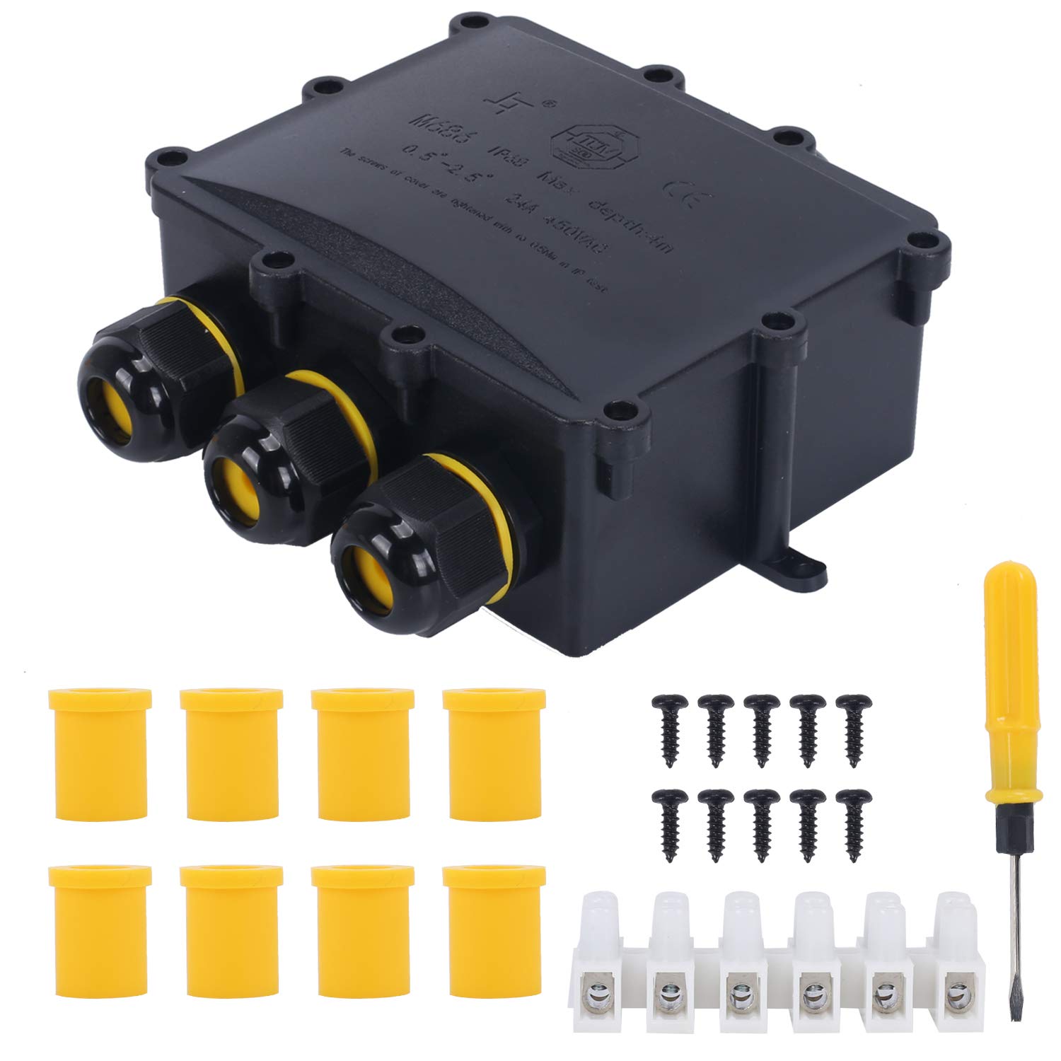 Buy Roudaru 1pcs IP68 Waterproof Junction Box 4 Way Outdoor Junction ...