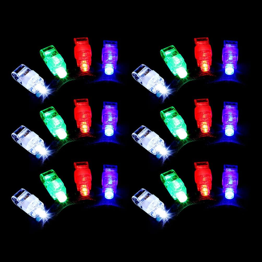 NUOBESTY 24pcs LED Finger Lights Colorful Plastic Finger Thumb Ring ...