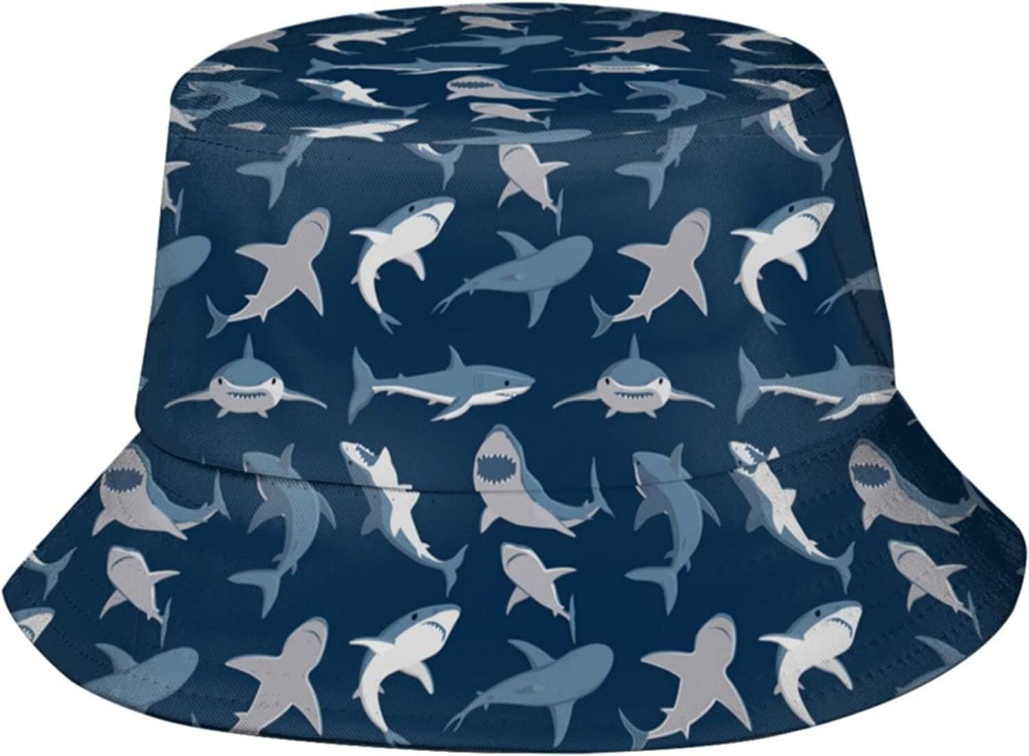 Sharks Nautical Boys Bucket Hat for Men Women Teens,for Travel Beach ...