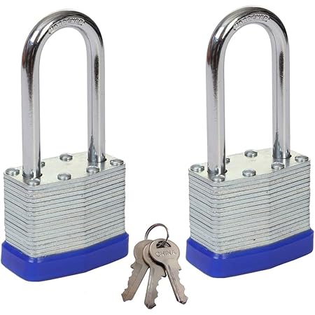 Master Lock 3TLF Laminated Steel Padlock with Key, 2 Pack Keyed-Alike ...
