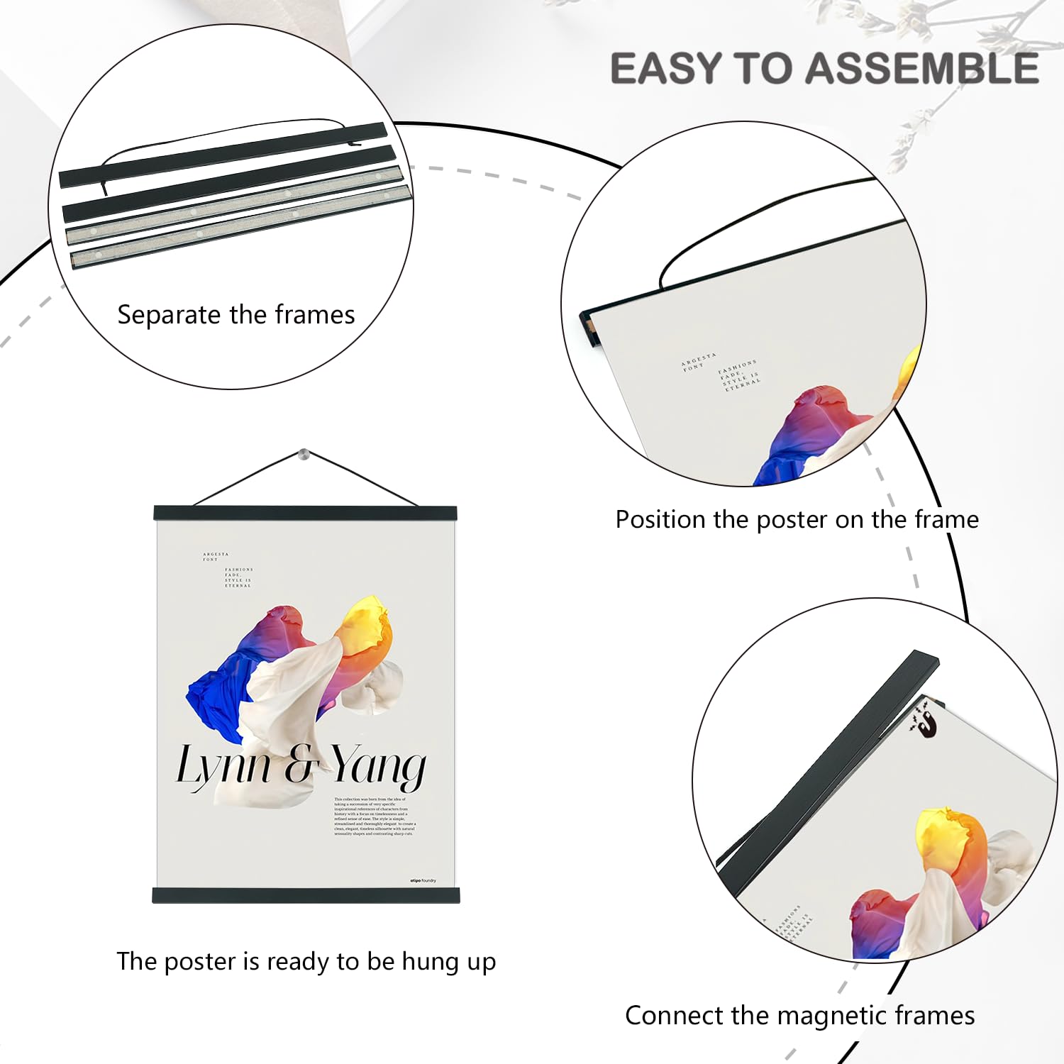 Snapklik.com : Artmag 4 Pack Magnetic Poster Hanger Frame, 14x17 14x20 ...
