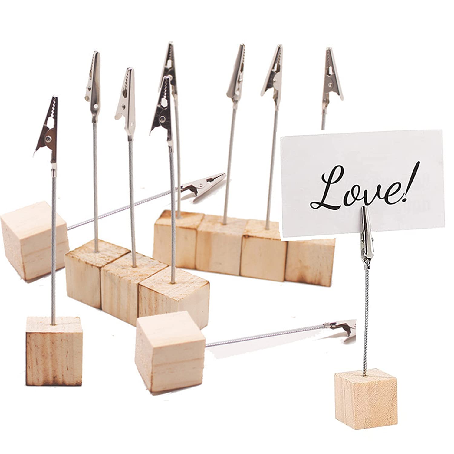 Buy hengguang Wooden Name Place Card Holders, Alligator Clips Table ...