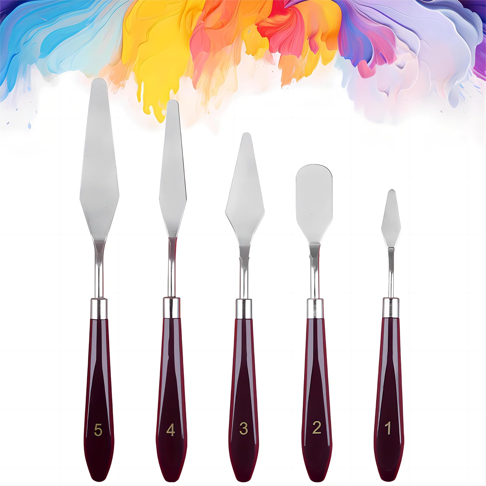 Snapklik.com : 5 PCS Multi-purpose Stainless Steel Palette Knife Set