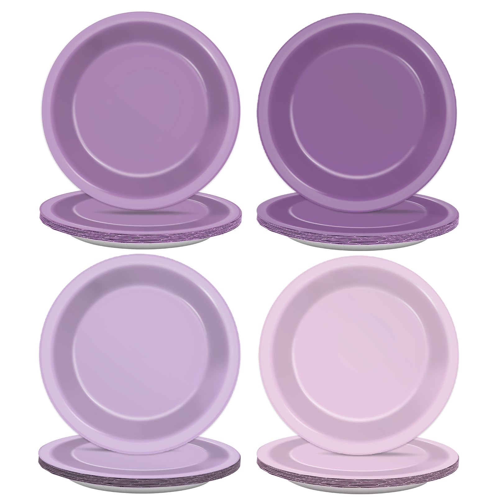 Amazon.com: CHUNNIN 48Pcs Purple Birthday Party Paper Plates for Light ...