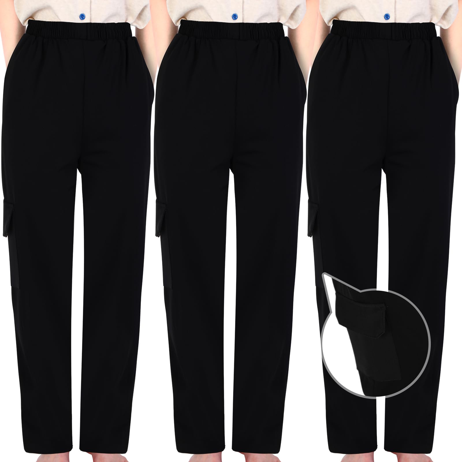 Amazon.com: Blosssound 3 Pack Men's Chef Cargo Pants Classic 5 Pocket ...