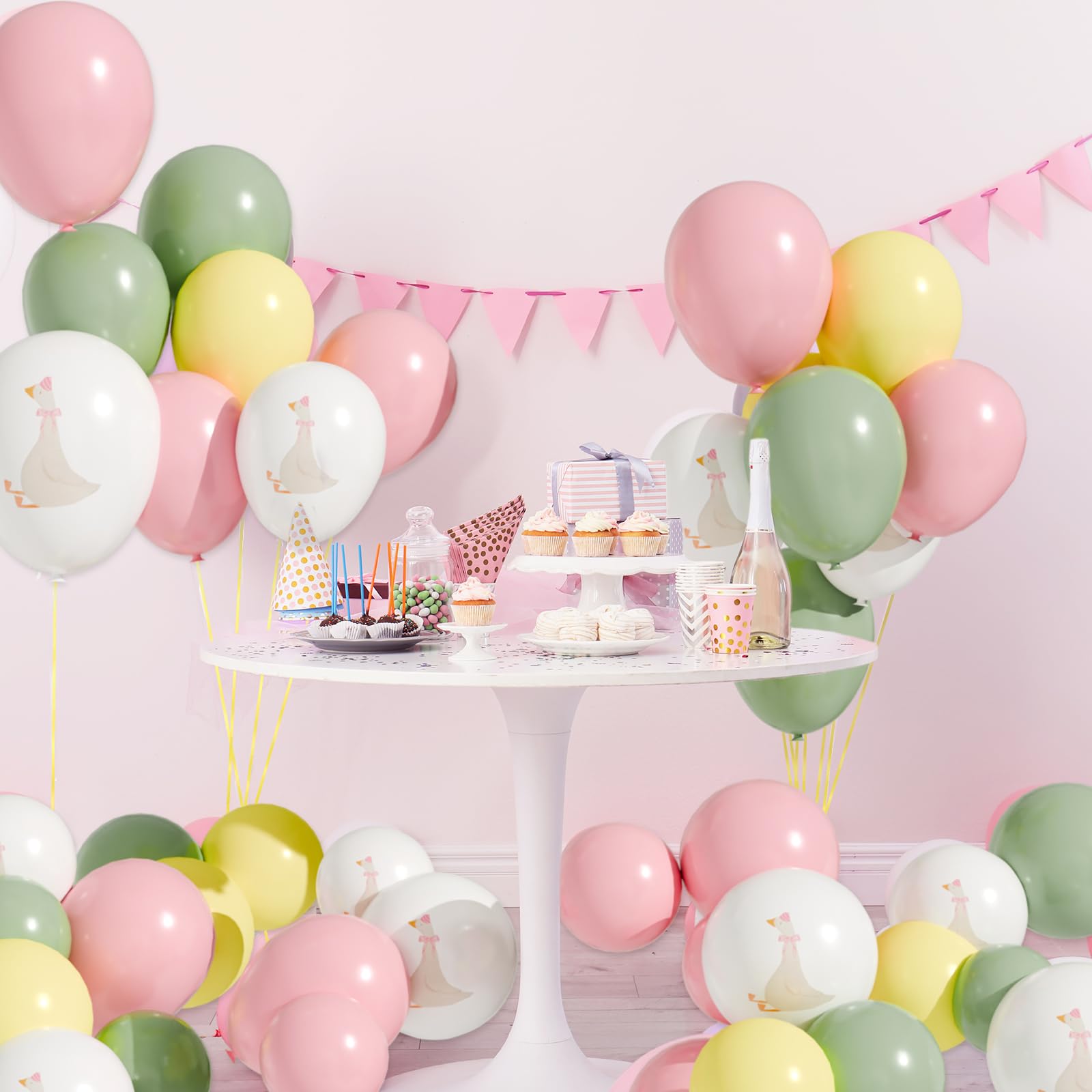 Snapklik.com : Motionchic 60 Pcs Bow Goose Balloons Set, 12 Inch Pastel ...