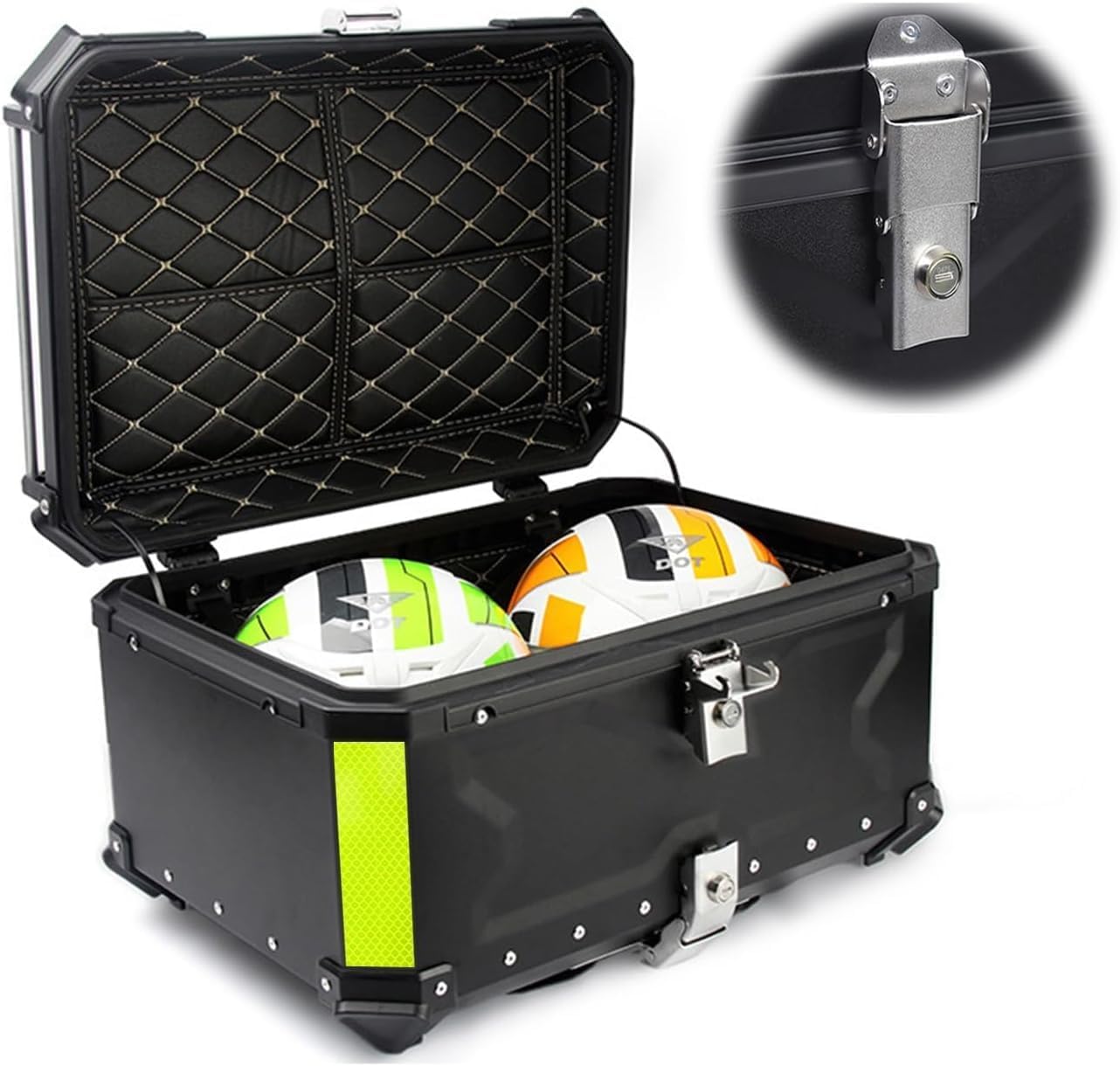 Aluminium Motorcycle Case - 55L Durable Top Storage Box for Scooter ...