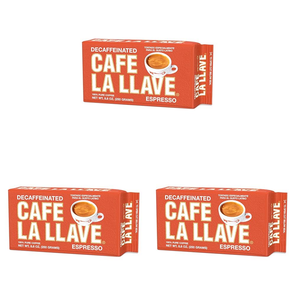 Amazon.com : Café La Llave Decaf Espresso Dark Roast, 8.8-Ounce (Pack ...