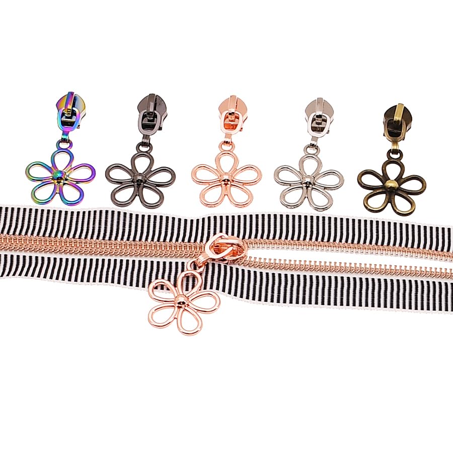 Amazon.com: SZSJINMOORE 10Pcs Flower Shape Zipper Pull Puller Slider 5 ...