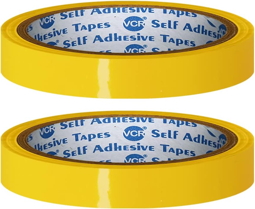 VCR Yellow Color Tape - 50 Meters in Length - 12mm / 0.5" Width - 02 ...