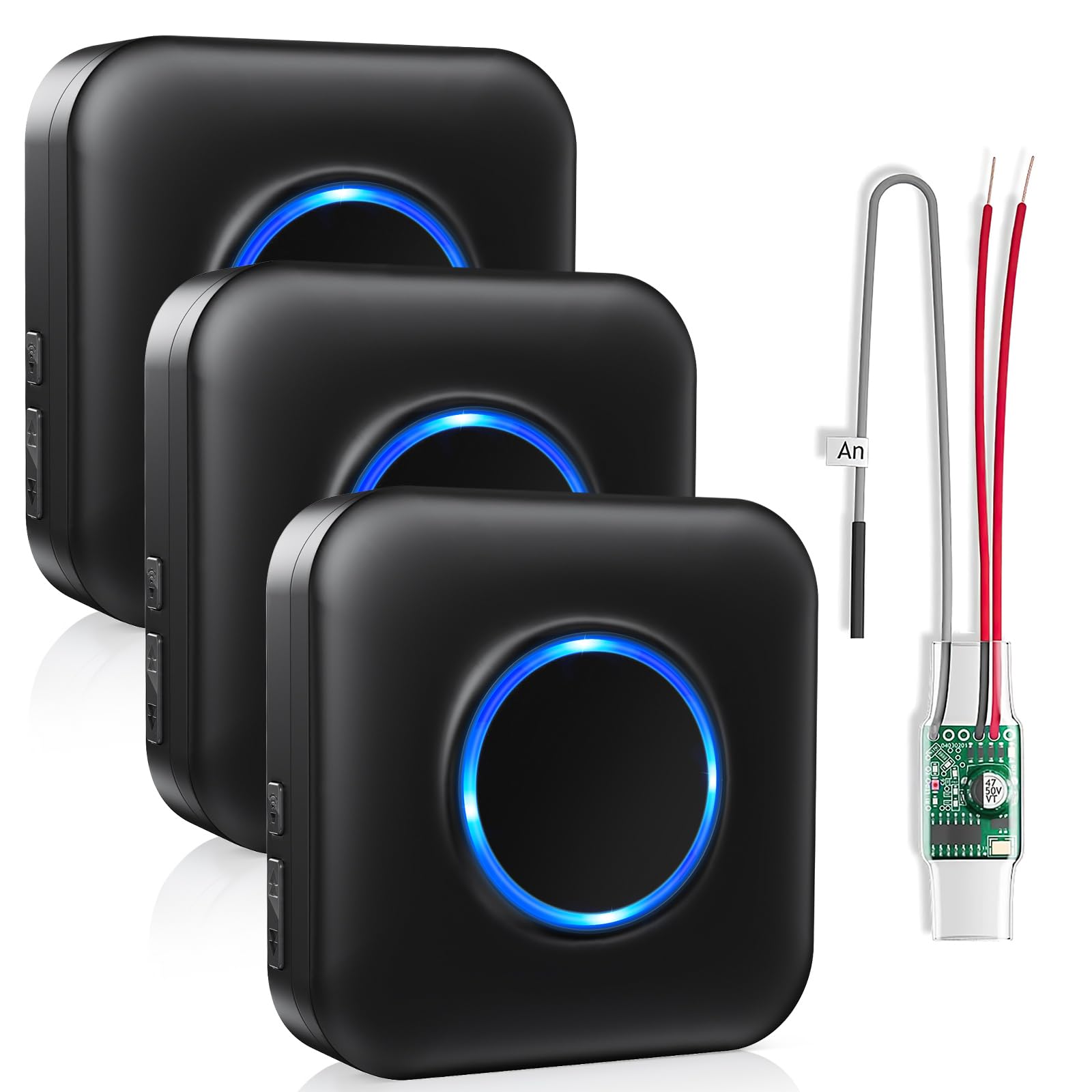 Wireless Doorbell Extender with Receiver Connects to Existing Hardwired ...