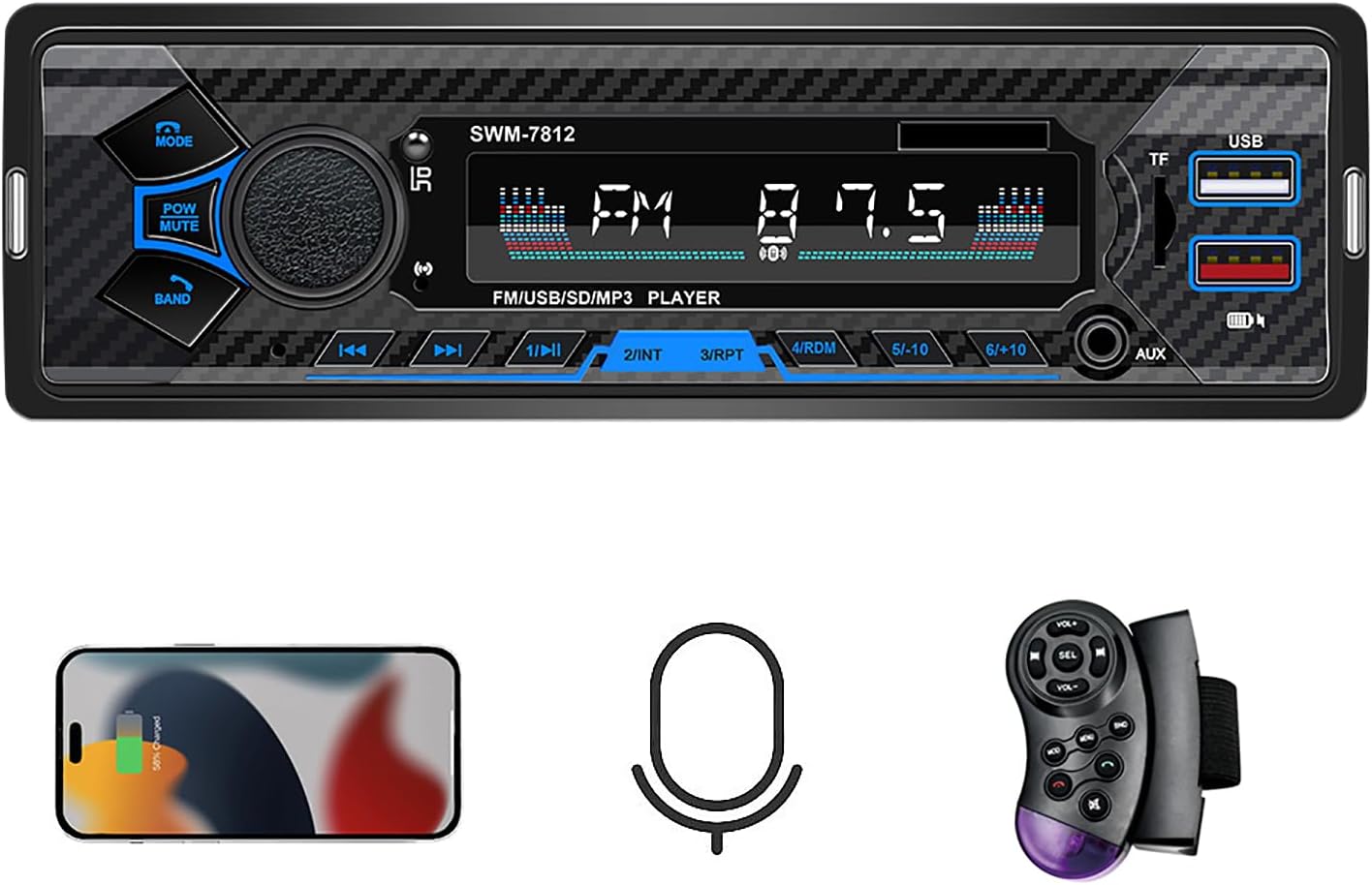 Amazon.com: 7 Inch Bluetooth Single Din Car Radio,Universal Car Radio ...