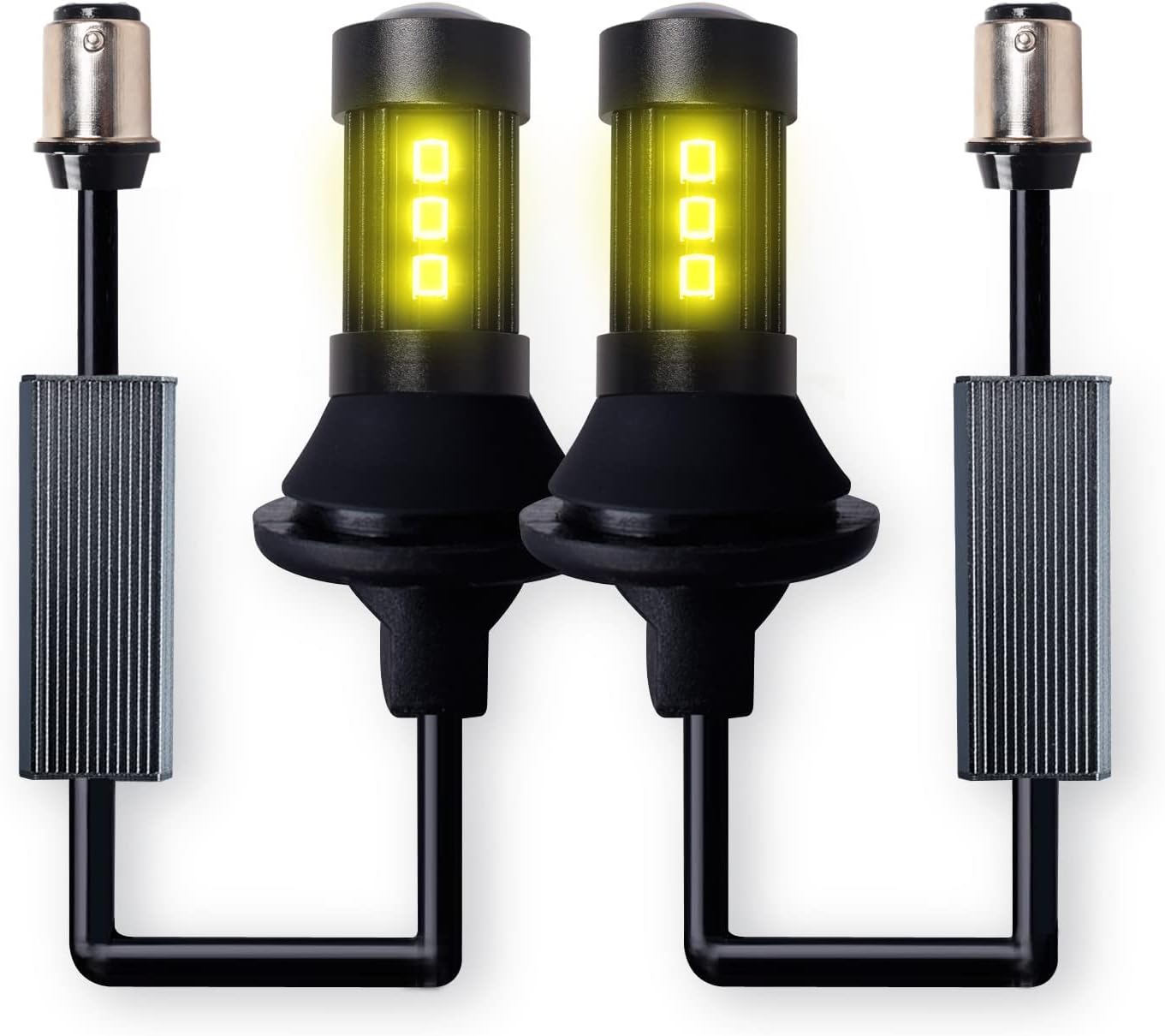 Amazon.com: Morefulls 1157 Error Free LED Turn Signal Light Bulbs Amber ...