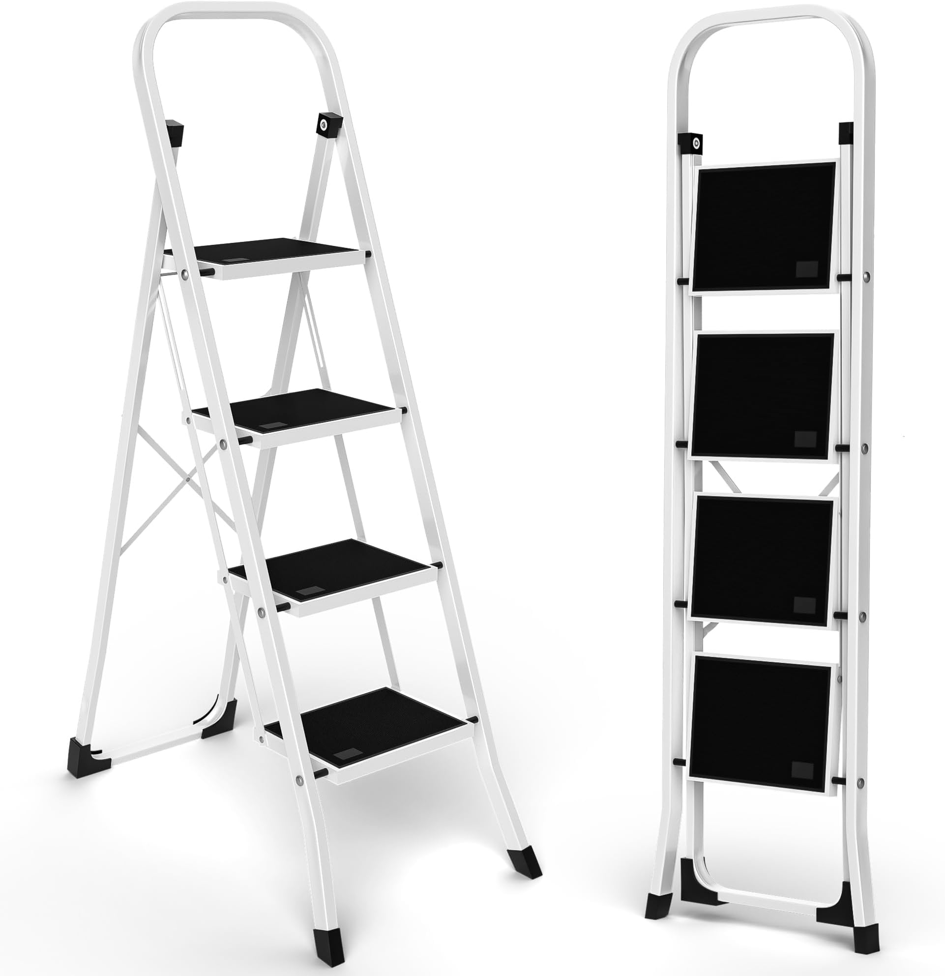 HBTower Step Ladder 4 Step Folding Ladder, Lightweight Portable ...