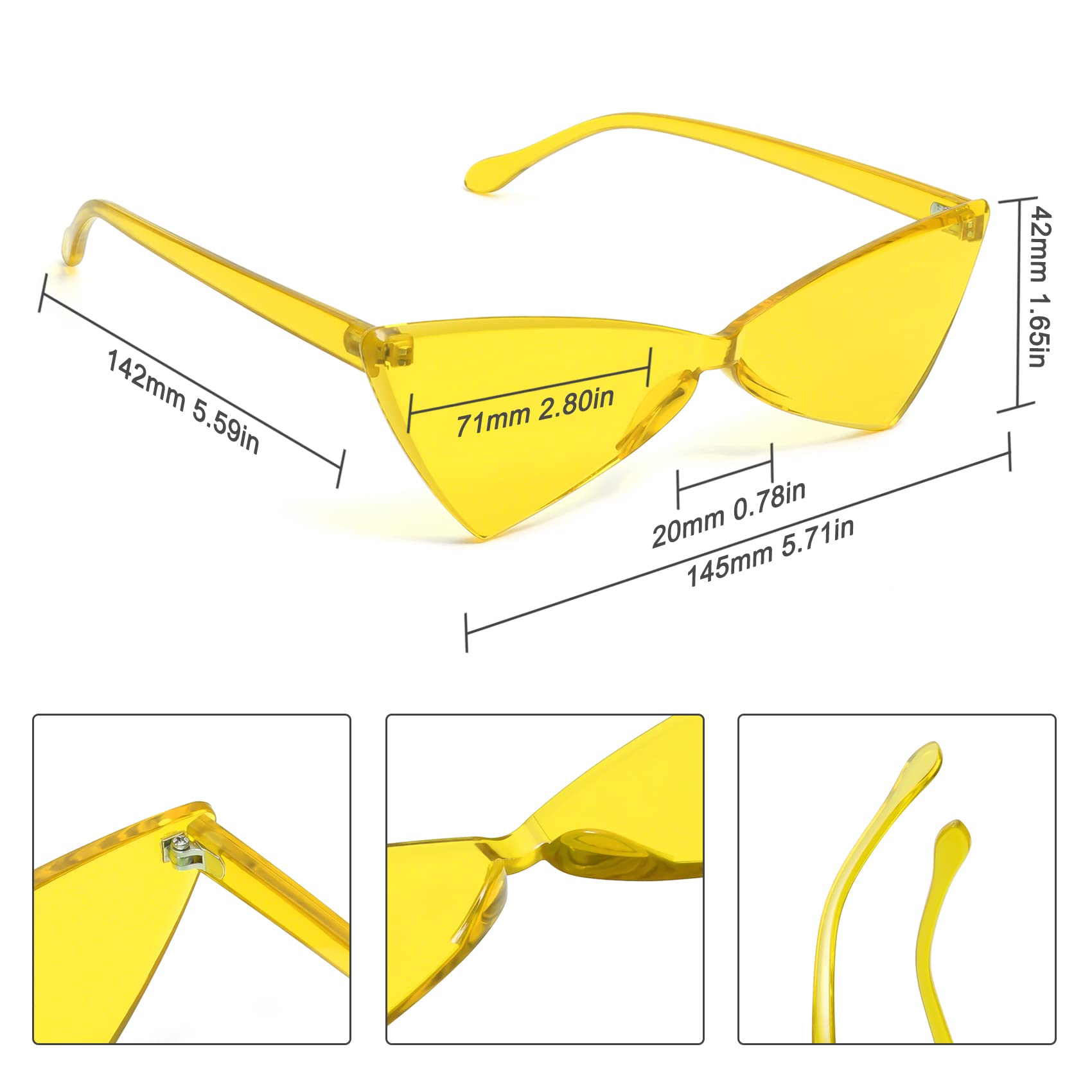 Snapklik.com : Triangle Rimless Sunglasses One Piece Candy Color ...