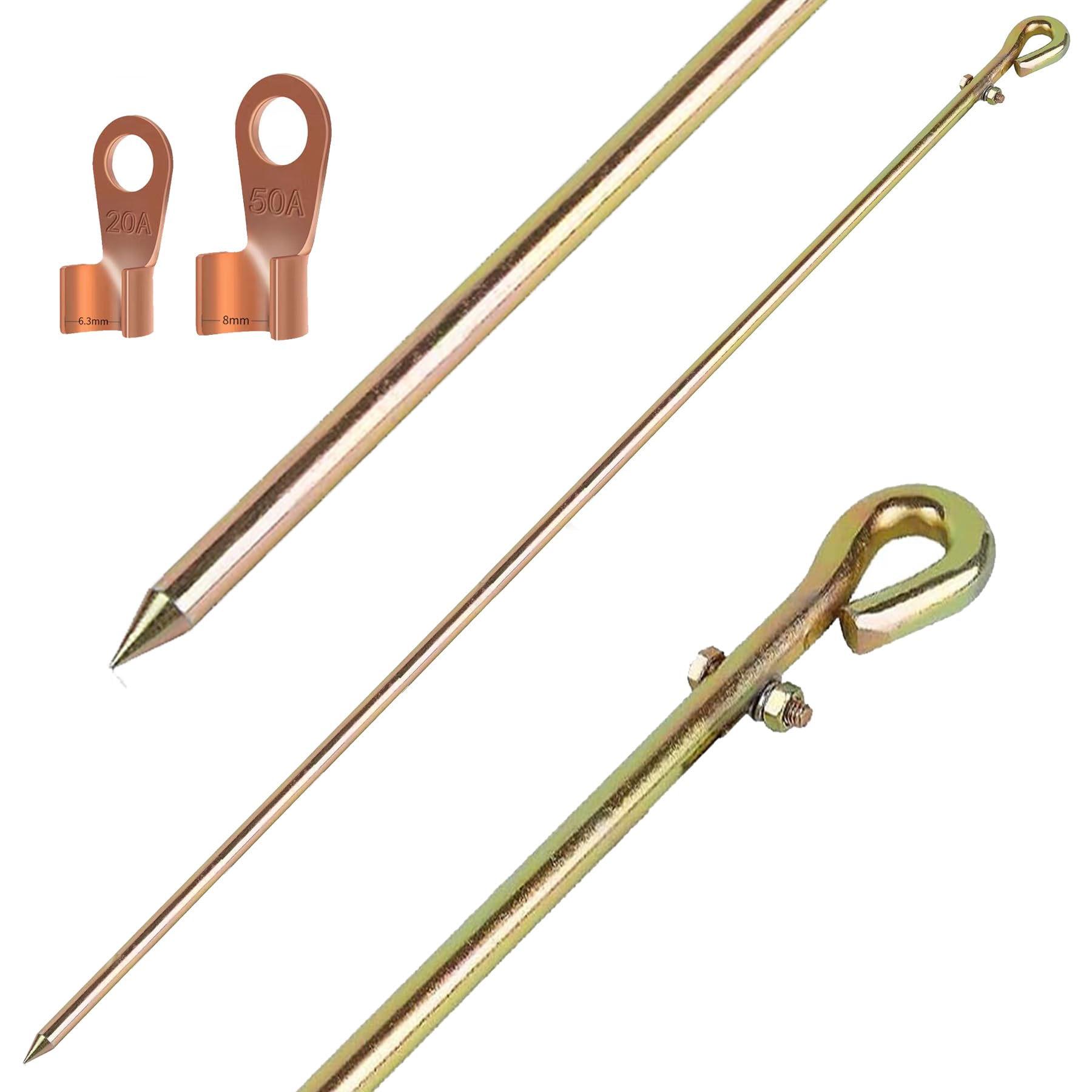 1/2" diameter, 35" long Portable Ground Rod -Minidodoca Grounding Pin ...