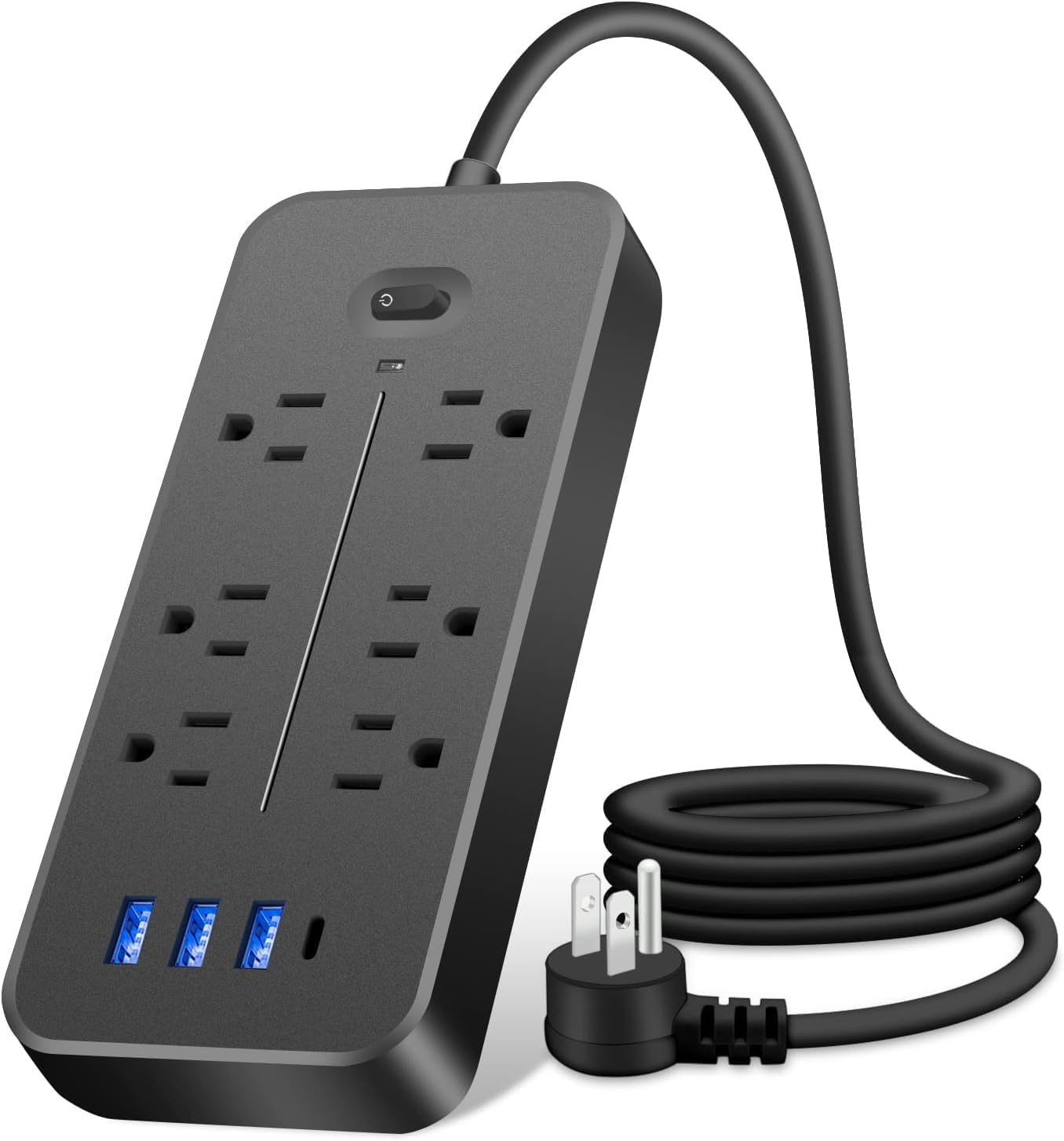 Amazon.com: Surge Protector Power Strip with 6 Outlets and 4 USB Ports ...