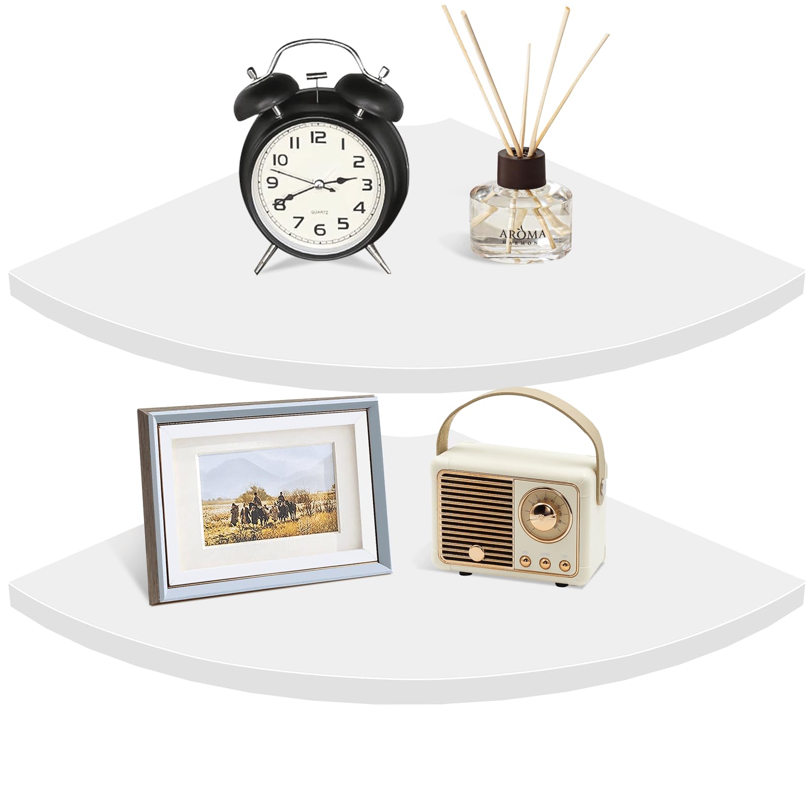 Amazon.com: Homode Corner Wall Shelf, 12 in Wide Rounded Corner Shelf ...