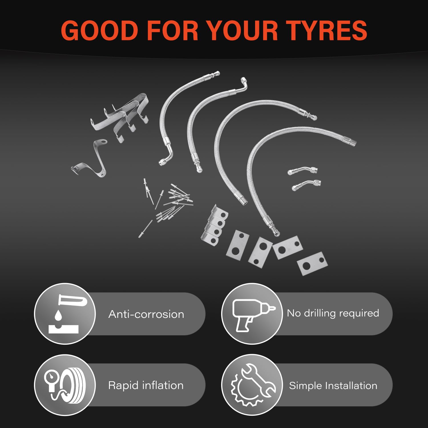 Snapklik.com : Dually Valve Stem Extenders Kit Double Tires Air ...