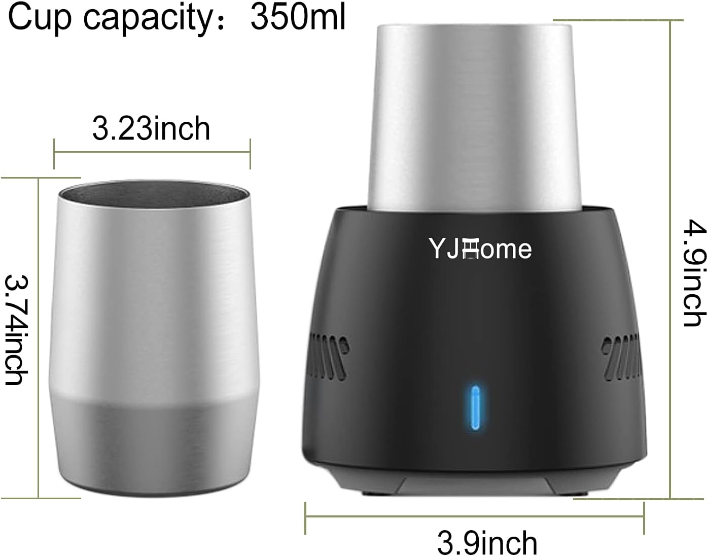 Smart Fast Cooler Cup Mug Desktop Mini Refrigerator 350ML Travel ...