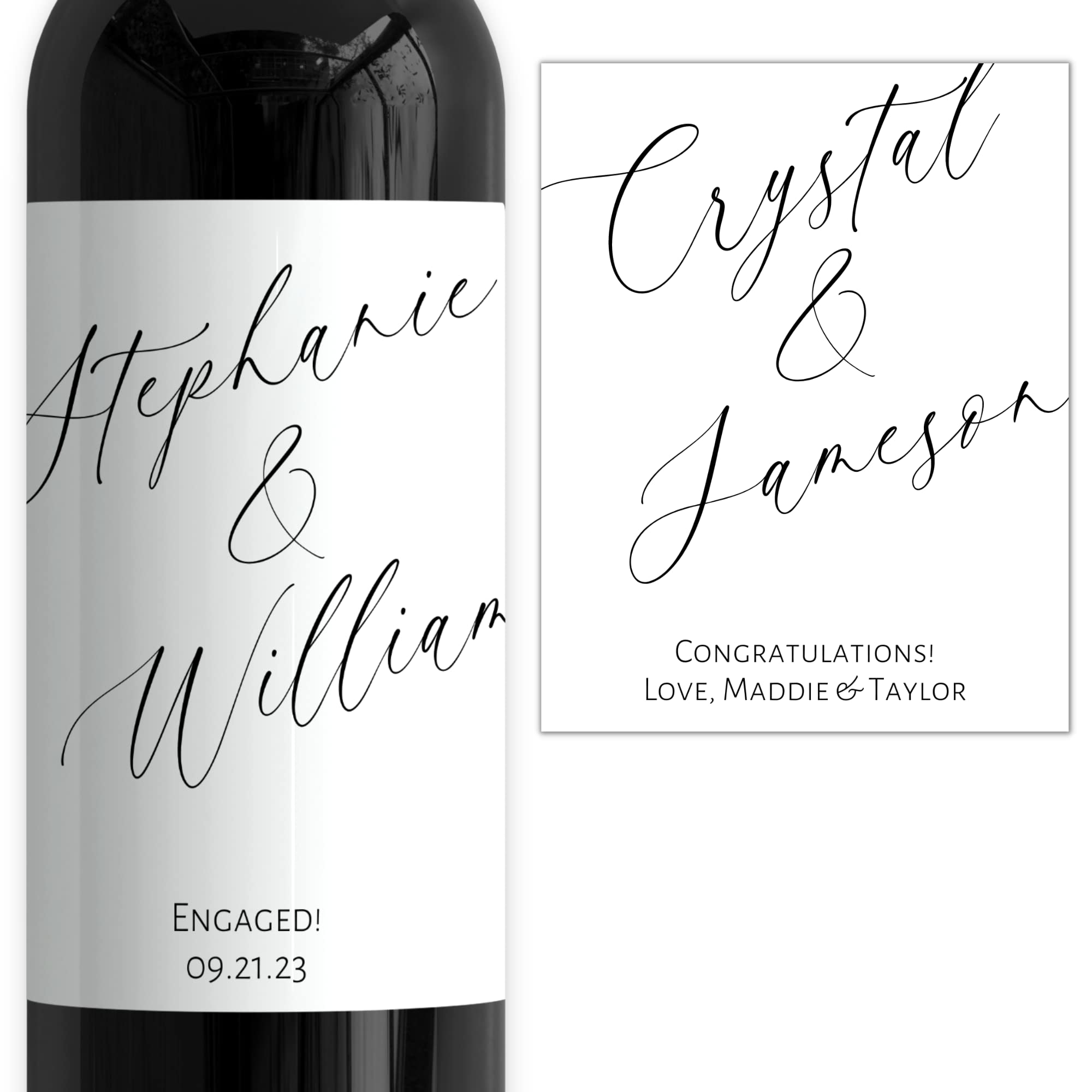 Amazon.com: Custom Wine Bottle Label Sticker for Wedding Engagement ...
