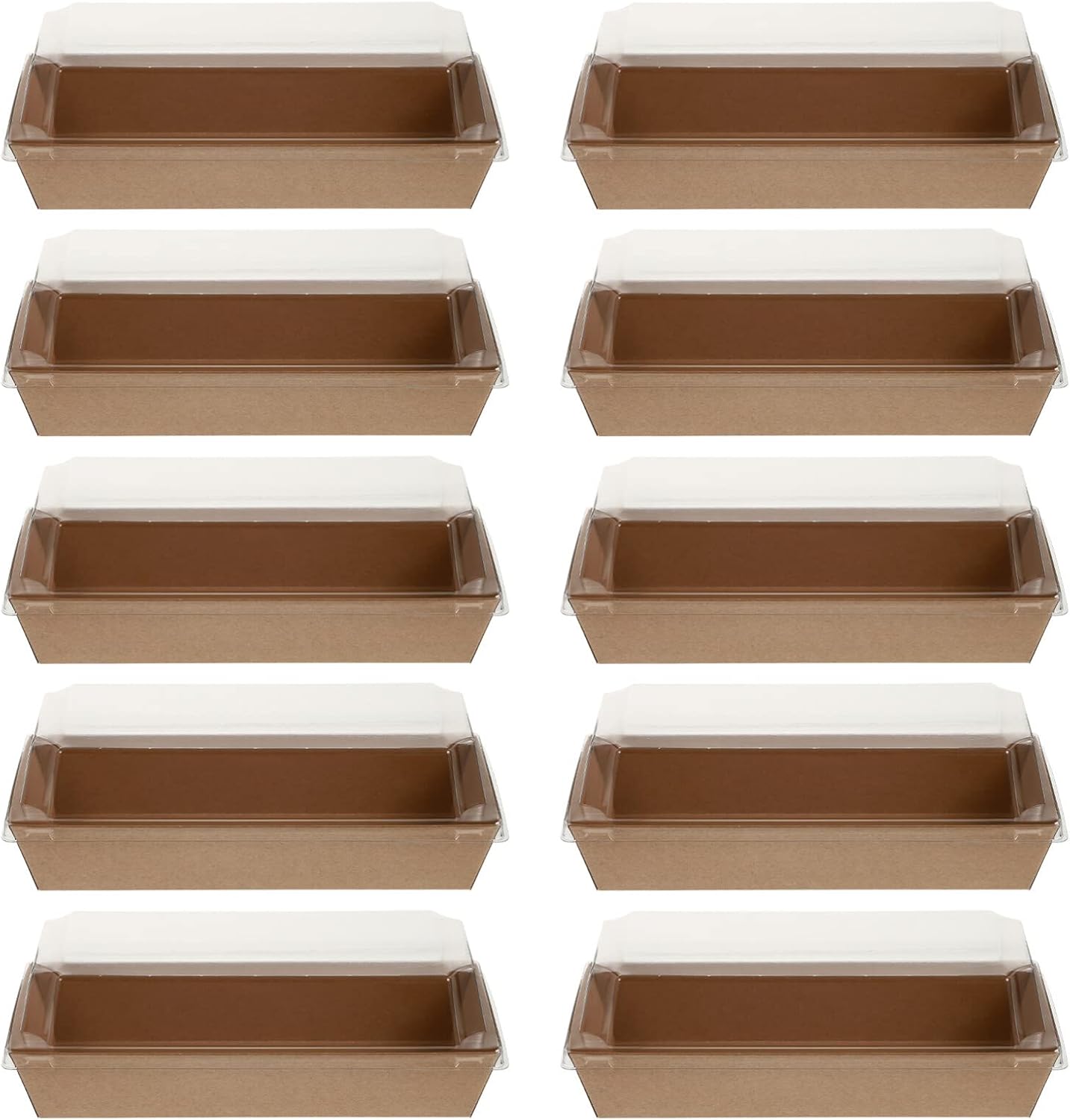 BESTonZON 10PCS Paper Sandwich Boxes with Lids, Paper Charcuterie Boxes ...