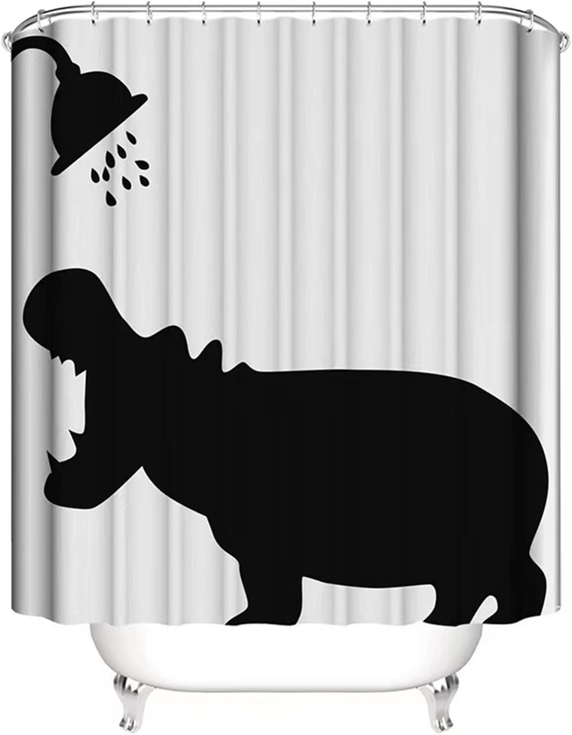 Hippo Shower Curtain, Funny Shower Curtain Set Shower Curtains for ...