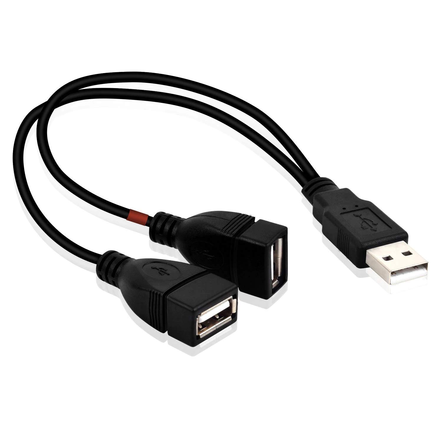 USB 2.0 A Male to 2 Dual USB Female Jack Y Splitter Hub Power Cord ...