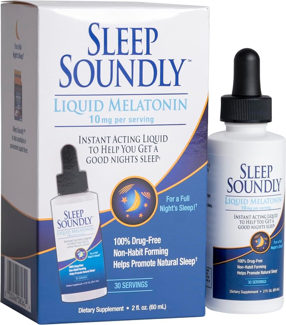 Amazon.com: Sleep Soundly Liquid Melatonin 10mg, Instant Acting Sleep ...