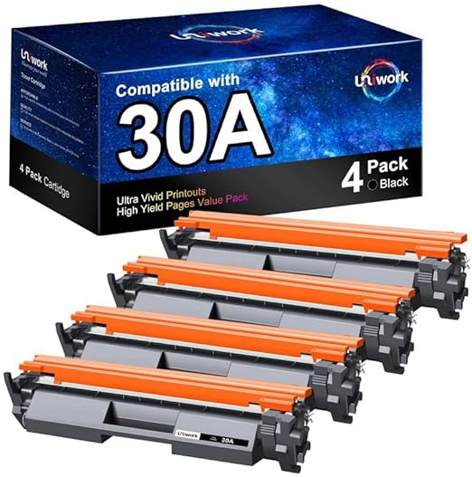 Amazon.com: Uniwork 30A Black Toner Cartridge 4 Black - Compatible CF230A Toner Cartridge ...