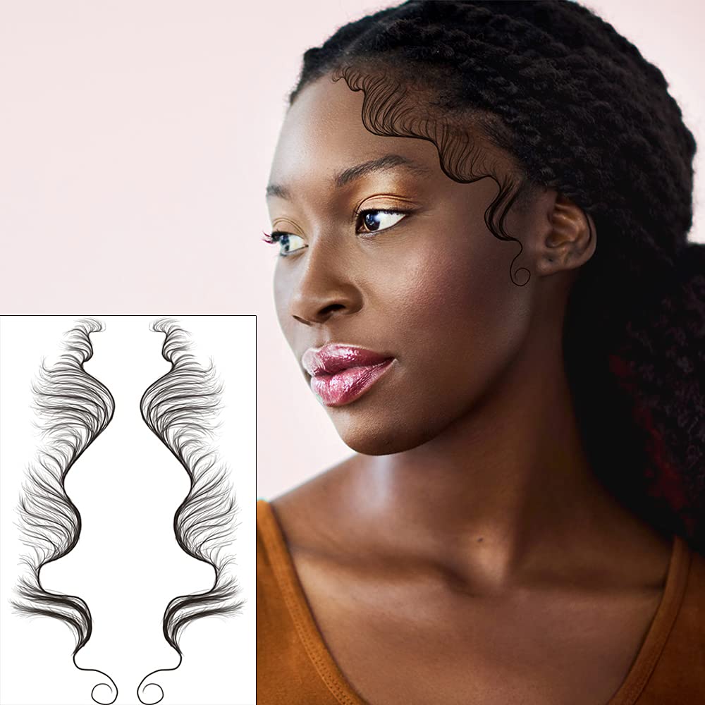 glaryyears 5 Sheets Hair Edge Tattoo Sticker Temporary Tattoos for ...