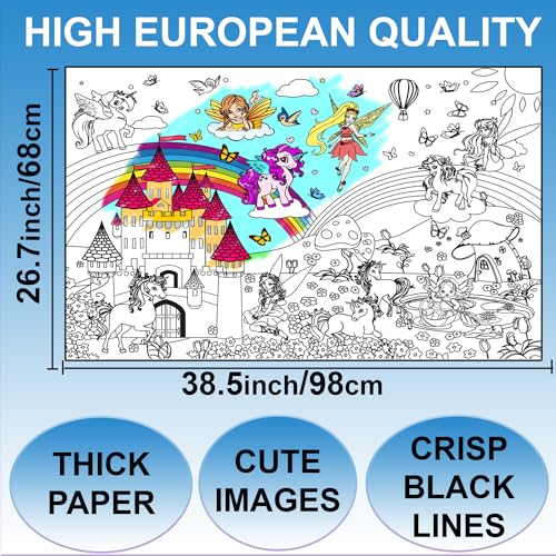 Buy ALEX Art Giant Coloring Poster Unicorn and Fairy - Wall Coloring ...
