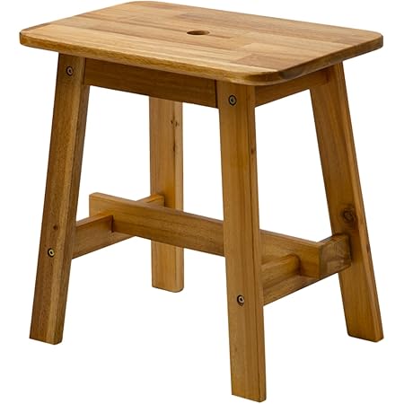 Amazon.com: Xmatch Wooden Stool, Solid Acacia Wood Stool (Rectangle 17. ...