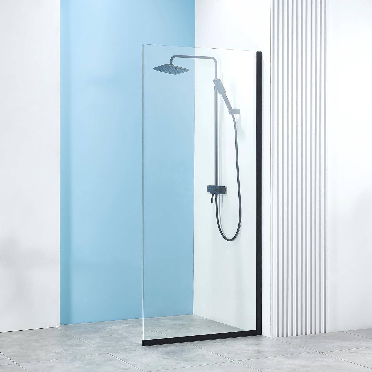YTTSOYTS Shower Screen 36 in. x 76 in. Fully Frameless Single Fixed ...