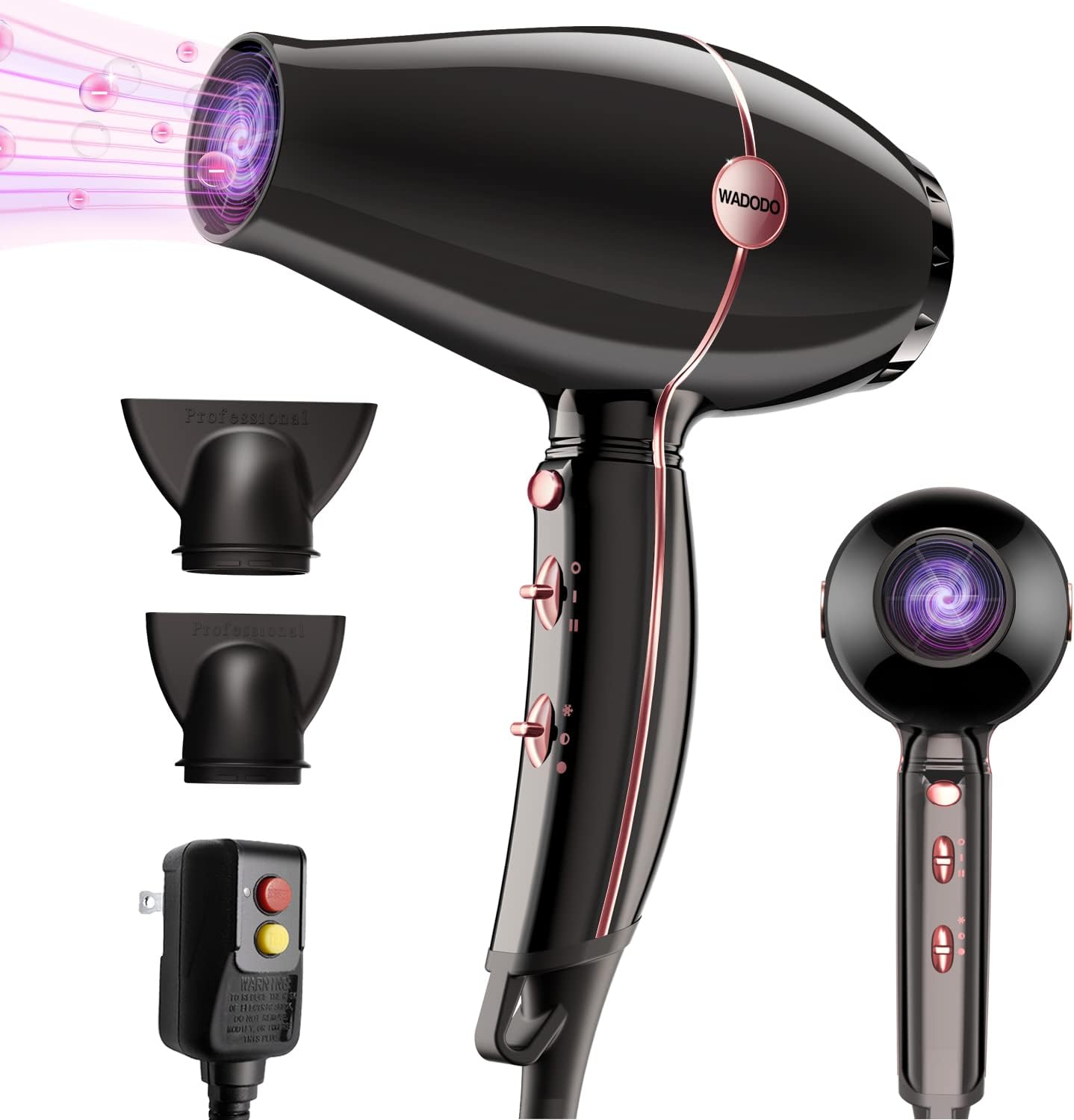 Amazon.com : WADODO Ionic Hair Dryer, 2000W Professional Blow Dryer ...