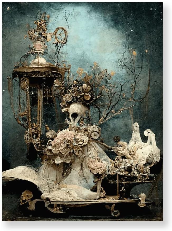 Amazon.com: Rococo Gothic Aesthetic Wall Picture - Cool Stretched ...