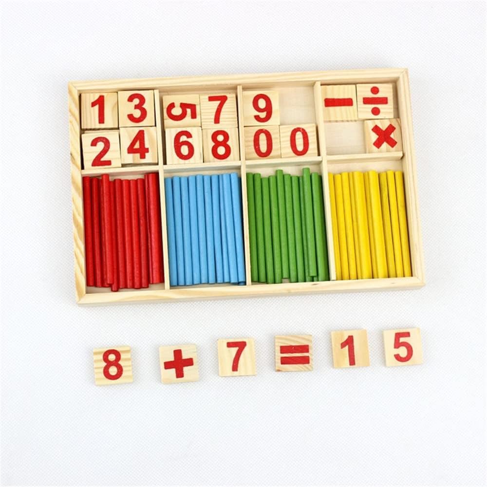 Oostifun Gobus Wooden Counting Sticks + Number Bricks Blocks ...