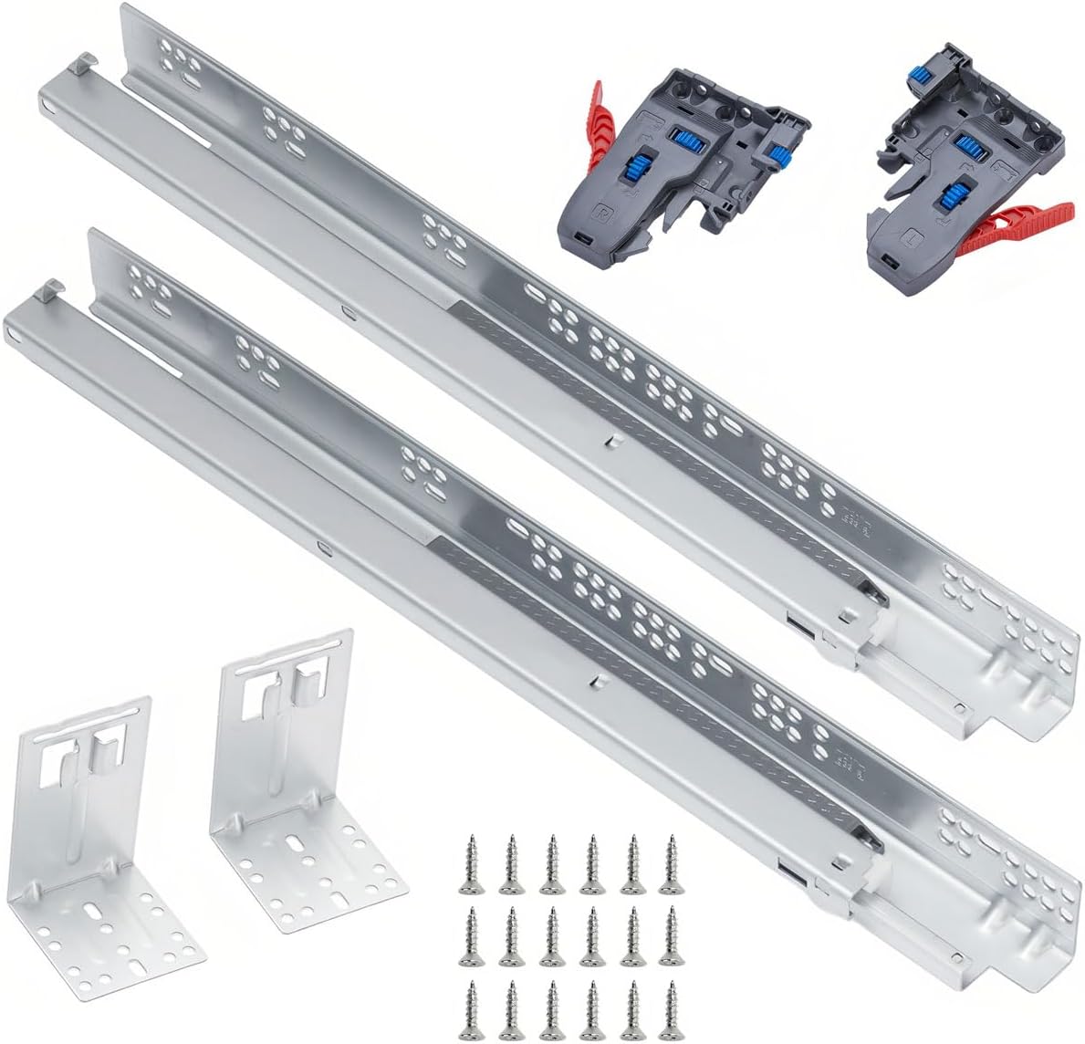 6 Pair 21 inch Full Extension Concealed Undermount Drawer Slides with ...