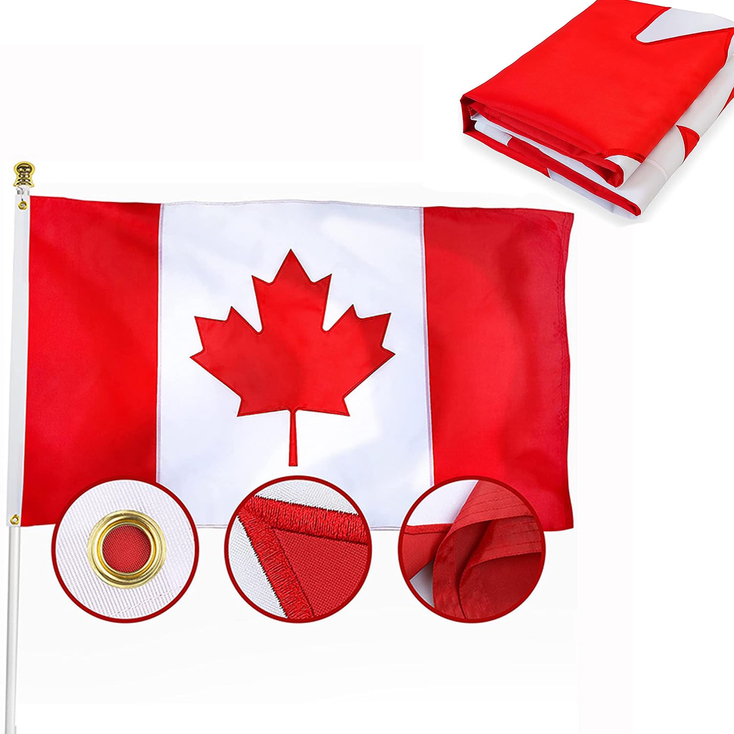 Suweiyuanshiyi Luxury Canadian Flag 3x6 Ft, Official Proportion1:2 ...