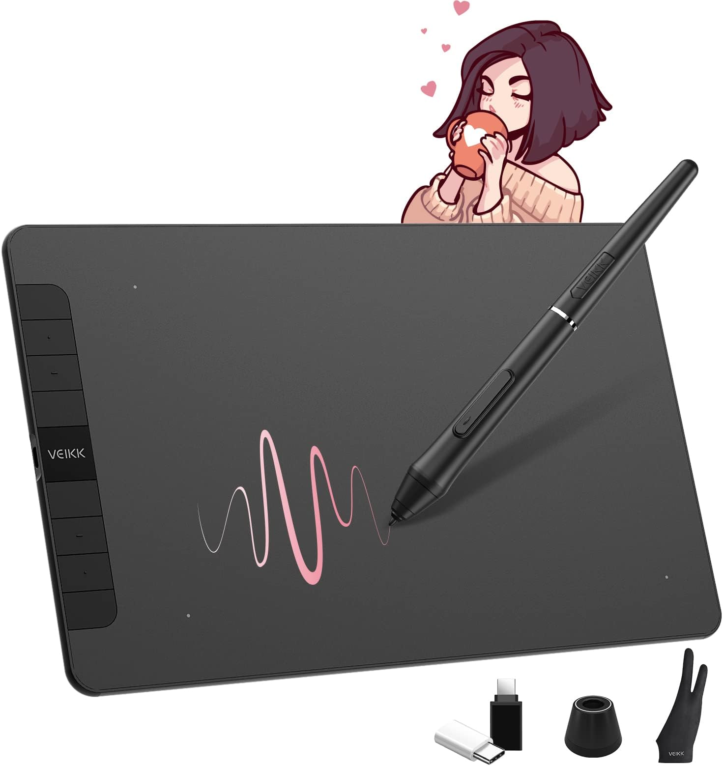 Amazon.in: Buy VEIKK S640 V2 Pen Tablet ，6 x 4 Inch Graphic Drawing ...