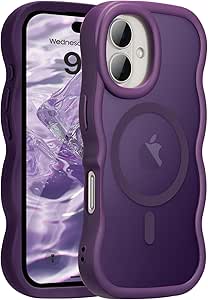 UEEBAI Magnetic for iPhone 16 Plus Case, Cute Cover Compatible with MagSafe, 2025 Clear Wave ...